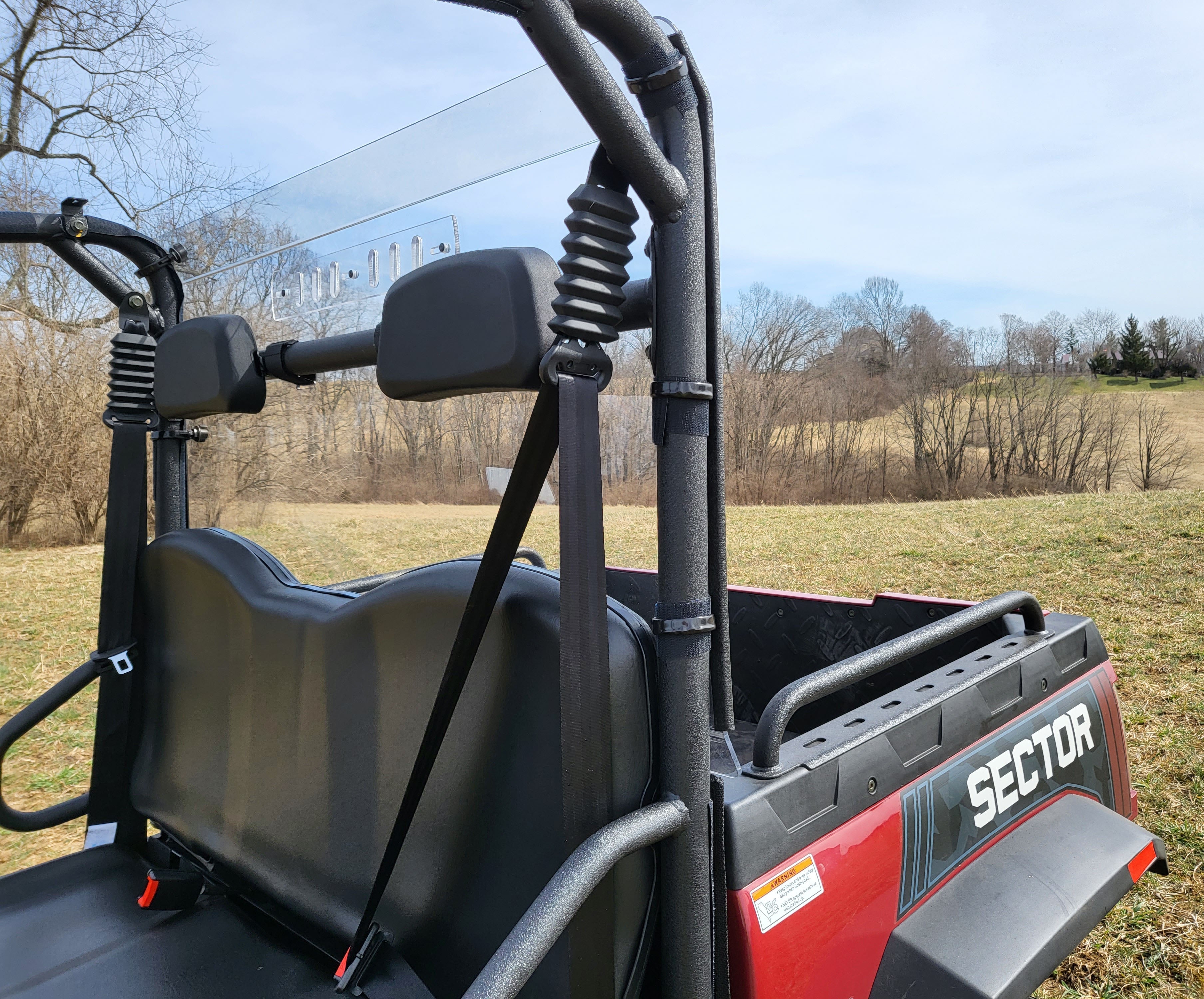 HiSun Sector 450 - 1 Pc Lexan Back Panel w/Vent, Clamp, and Soft Lower
